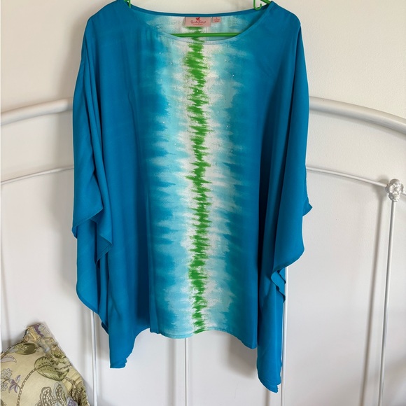 Quacker Factory | Tops | Nwt Quaker Factory Blue And Green Summer ...
